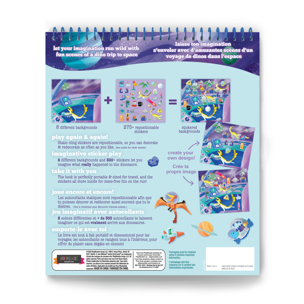 Craft-tastic: Sticker It Up! Dinos go to Space – PlayMonster